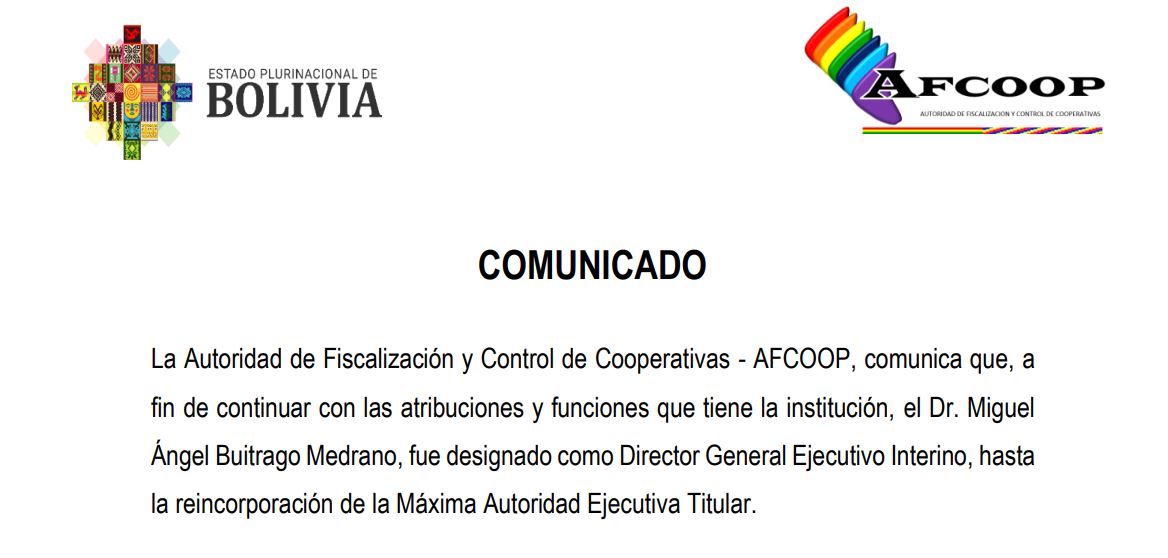 COMUNICADO N°005/2022 – AFCOOP